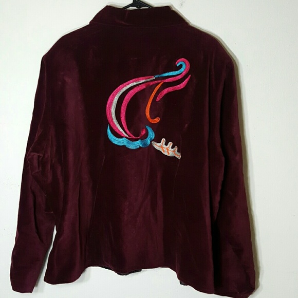 Alex Kim | Jackets & Coats | Alex Kim Womans 2x Velour Embroidered ...